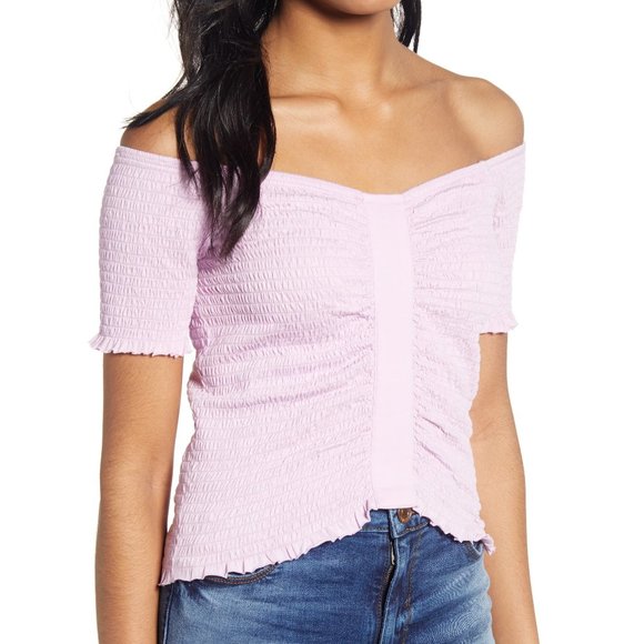 bp | Tops | 3 For 5 Bp Lilac Off Shoulder Smocked Top | Poshmark